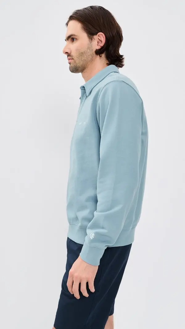 QUIET GOLF Monogram Washed Rugby Sweater