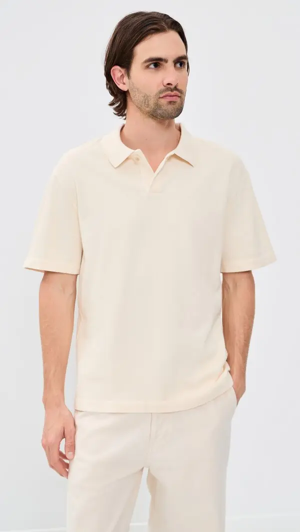 Madewell Cotton Short Sleeve Polo - Parchment