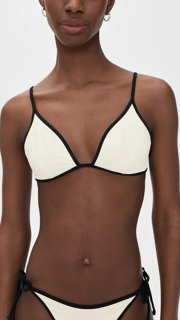 Onia Aimee Bikini Top - Egret/black