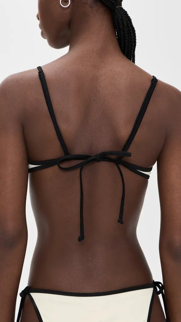 Onia Aimee Bikini Top - Egret/black