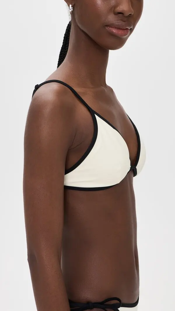 Onia Aimee Bikini Top - Egret/black