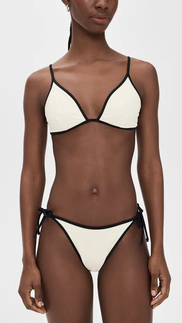 Onia Aimee Bikini Top - Egret/black