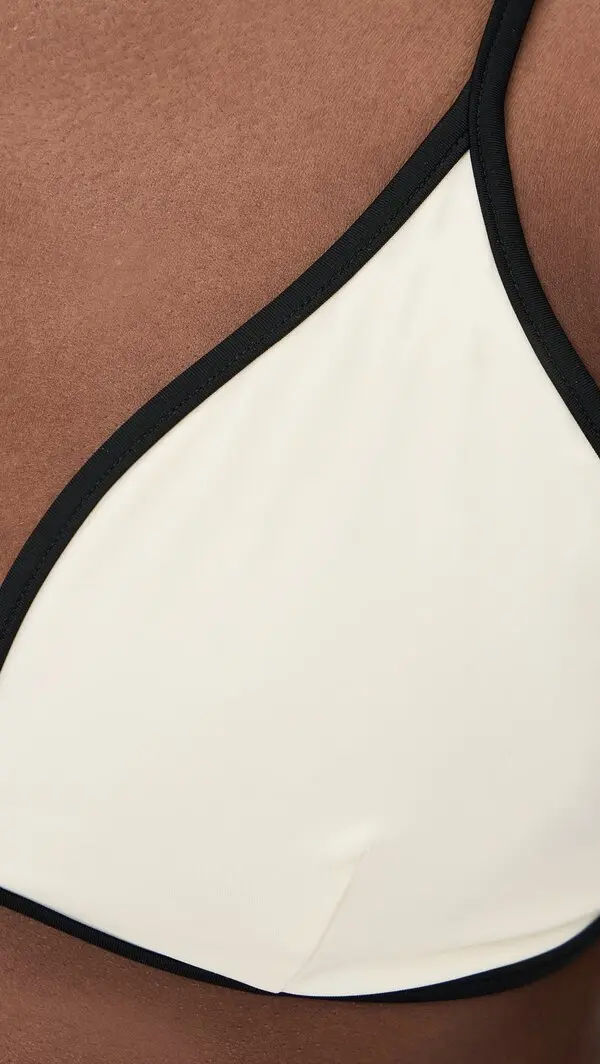Onia Aimee Bikini Top - Egret/black