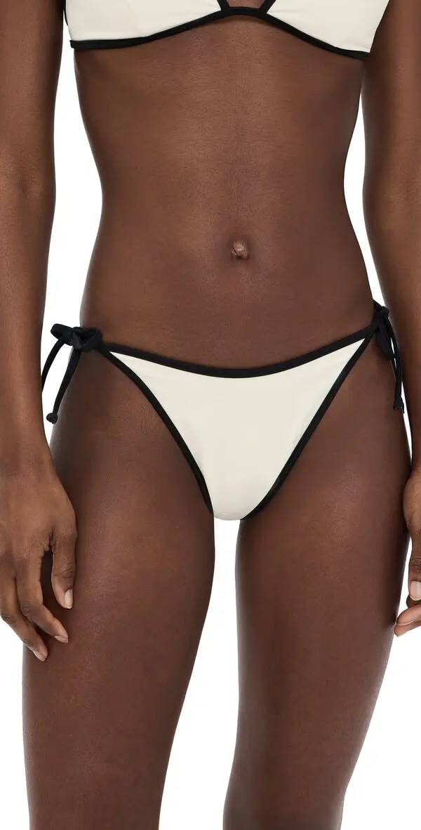 Onia Cleo Bikini Bottom - Egret/black