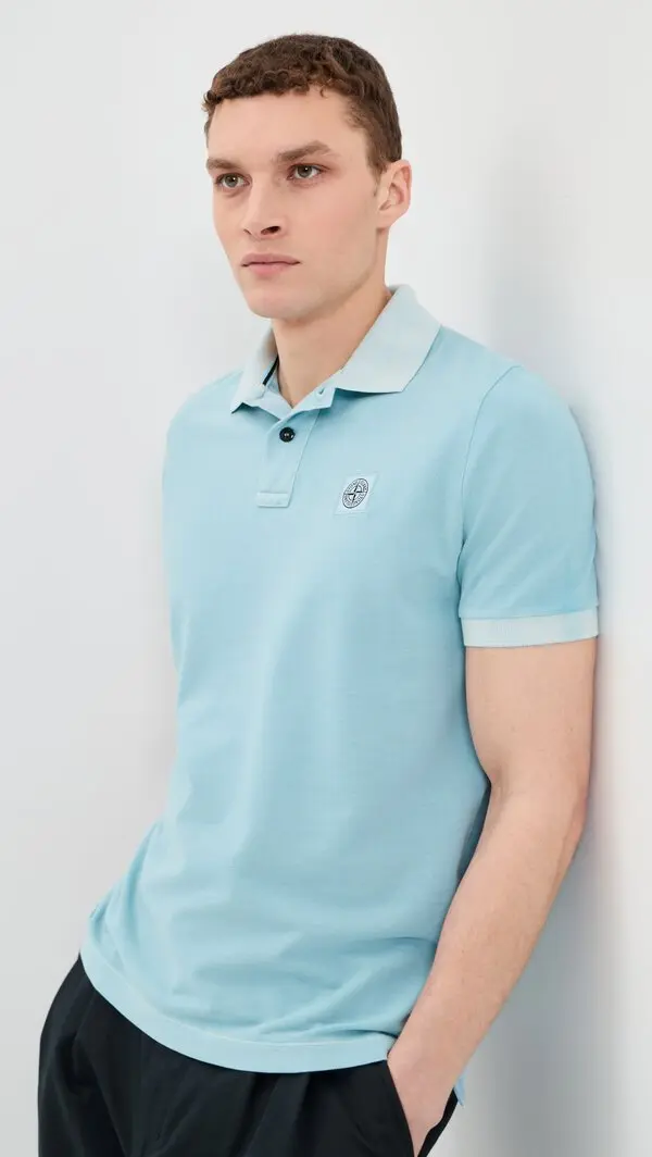 Stone Island Garment Dye Polo - Dust Blue