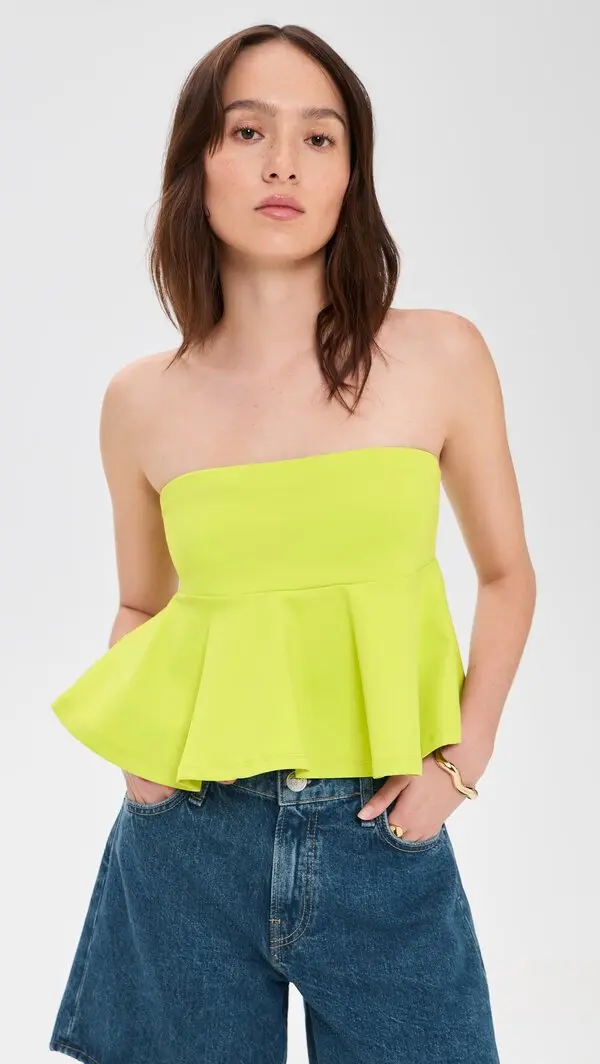 Susana Monaco Strapless Peplum Top