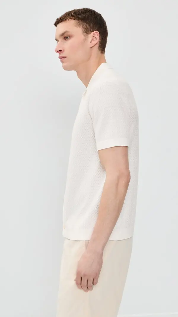 Theory Carin Short Sleeve Shirt In Tactile Cotton
