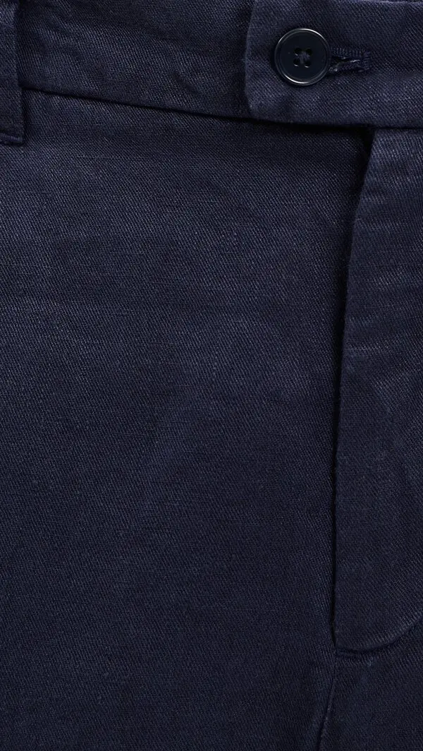 FAR AFIELD Linen Double Pleated Shorts