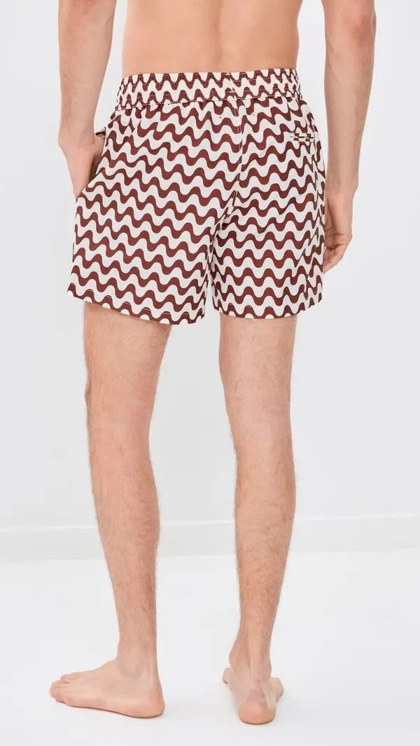 Frescobol Carioca Rio Swim Shorts - Brown/ecru