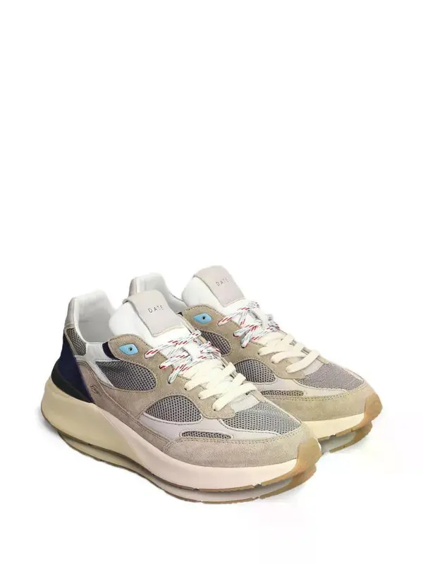 D.a.t.e. Fuga 20 Panelled Lace-up Sneakers - Neutrals