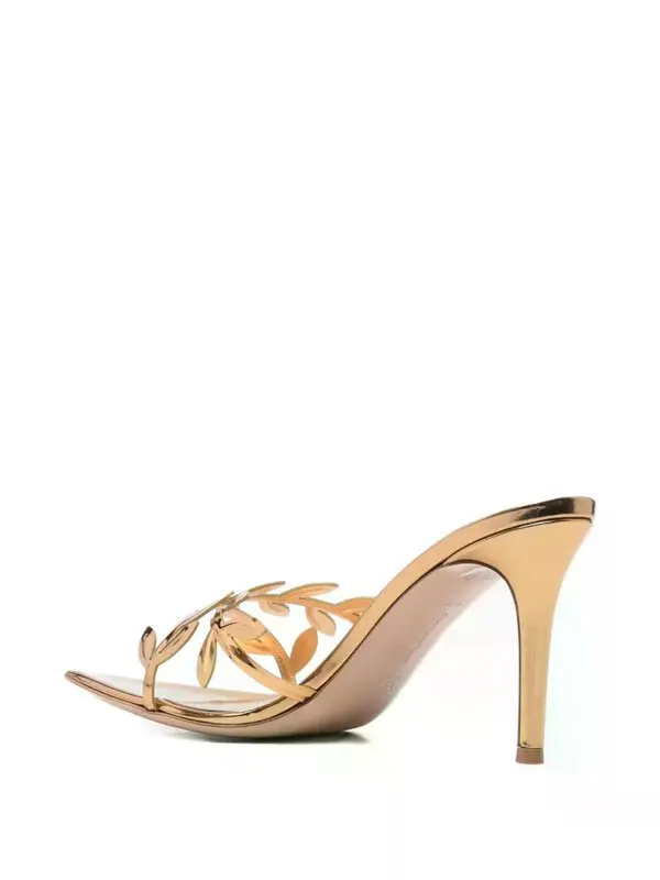 GIANVITO ROSSI Leaf-strap Sandals - Gold