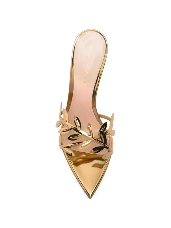 GIANVITO ROSSI Leaf-strap Sandals - Gold
