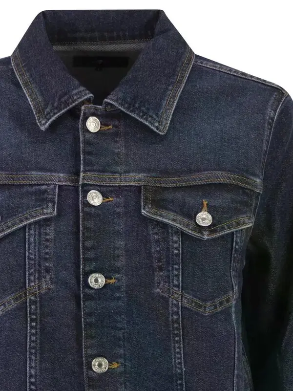 7 For All Mankind Contrast-stitch Denim Trucker Jacket