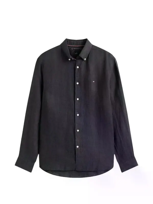 Tommy Hilfiger Washed Effect Embroidered-logo Shirt