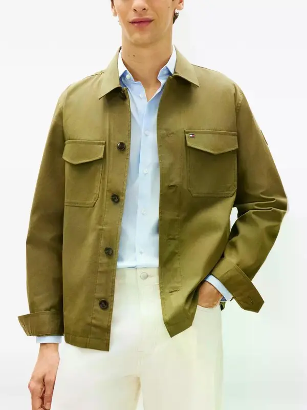 Tommy Hilfiger Logo-patch Flap-pocket Jacket - Green