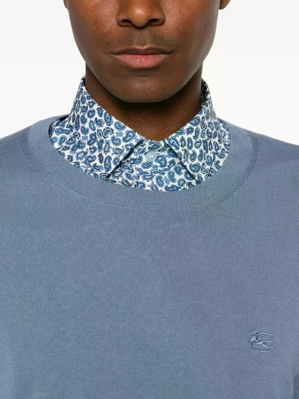 Etro Pegaso-embroidered Sweater - Blue