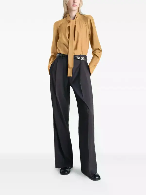 LEMAIRE Ascot Tie-fastening Blouse In Cotton Silk Blend - Yellow