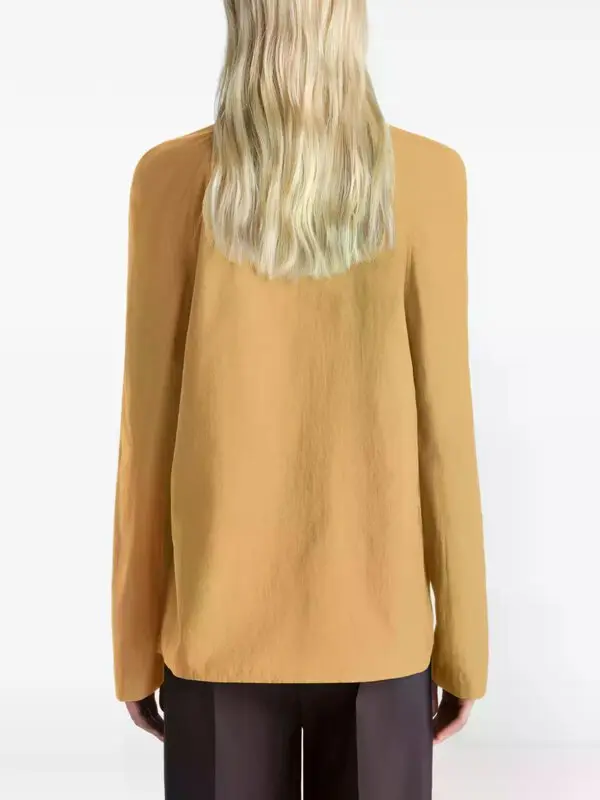 LEMAIRE Ascot Tie-fastening Blouse In Cotton Silk Blend - Yellow