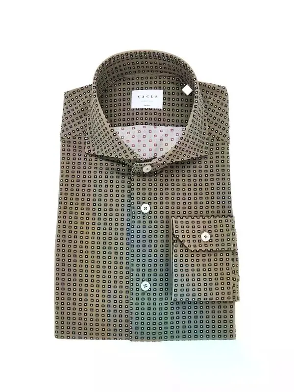 XACUS Geometric-print Shirt - Brown