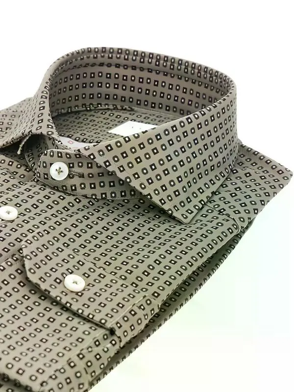 XACUS Geometric-print Shirt - Brown