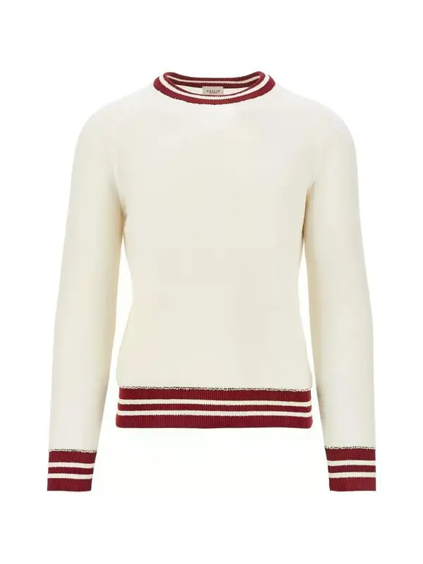 GALLIA Striped-trim Sweater