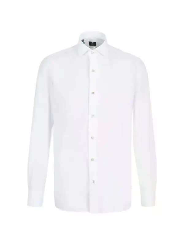 LUIGI BORRELLI Slub-texture Long-sleeve Shirt