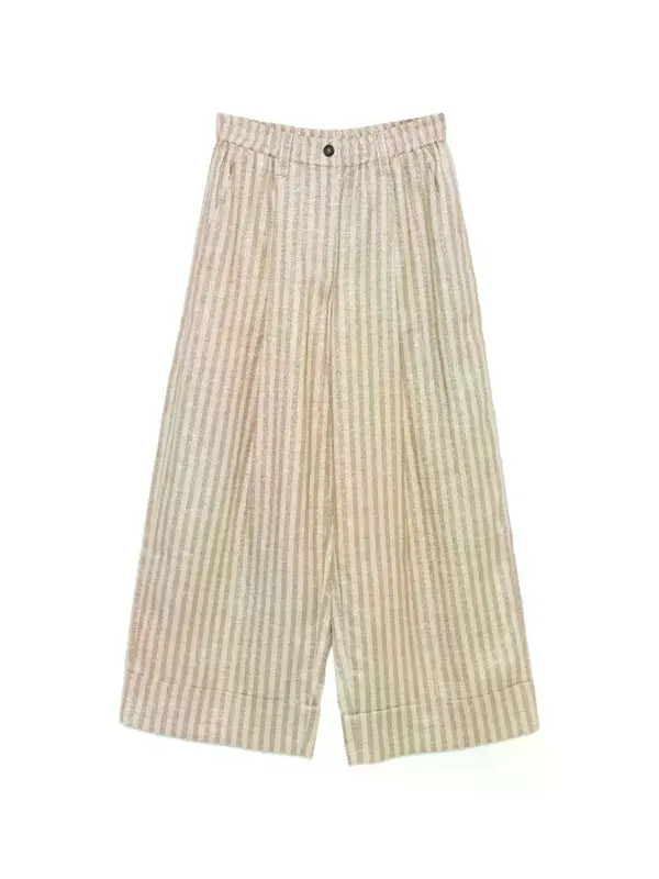 Brunello Cucinelli Metallic-effect Striped Trousers