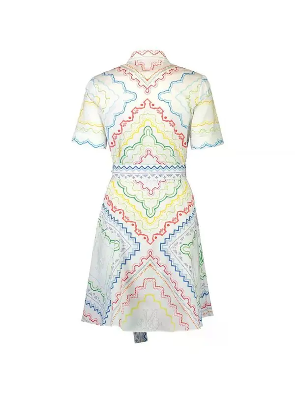 MARY KATRANTZOU Chima Geometric-print Mini Dress - White