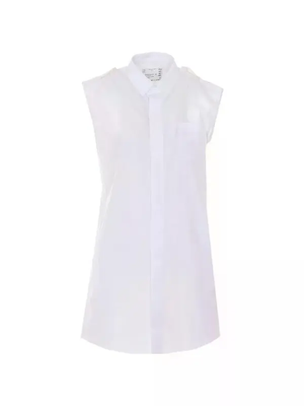 Sacai Tulle-paneled Sleeveless Dress - White
