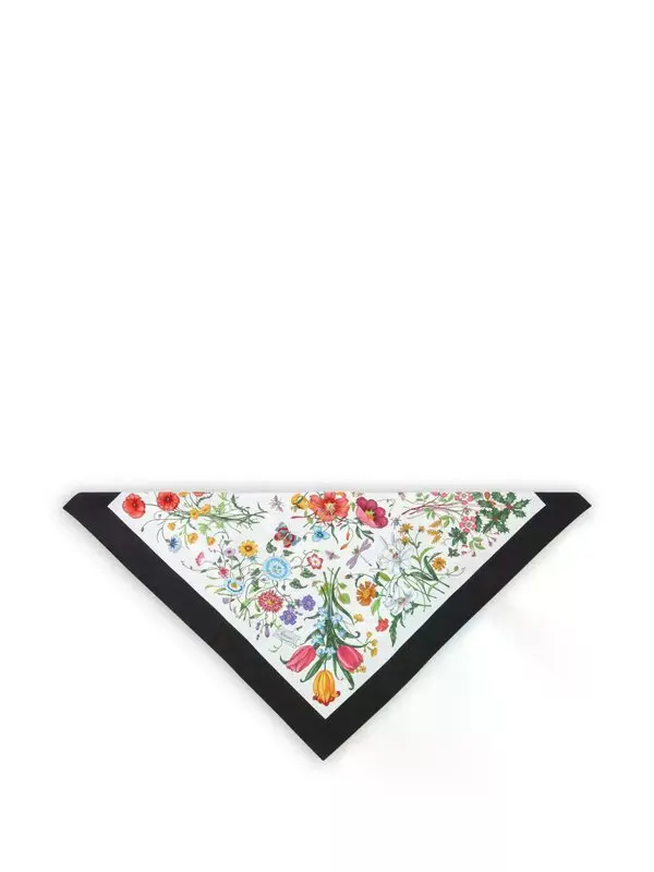 Gucci Flora-print Silk Scarf - White