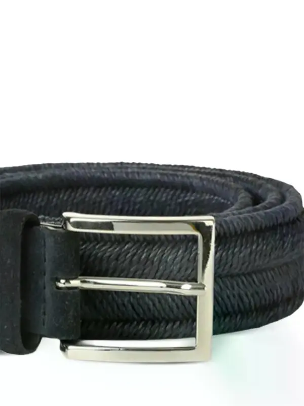 Orciani Linen Buckle Belt - Blue