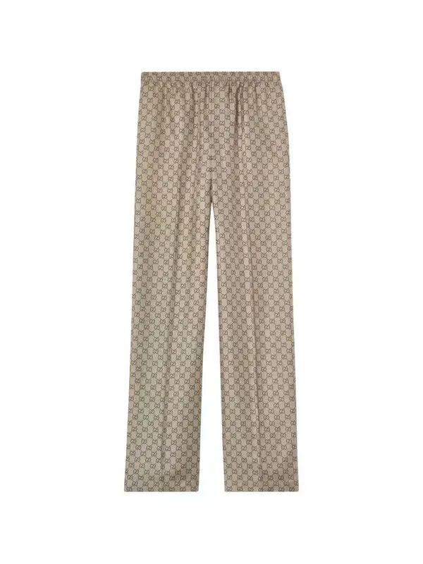 Gucci Gg Supreme Silk-twill Trousers
