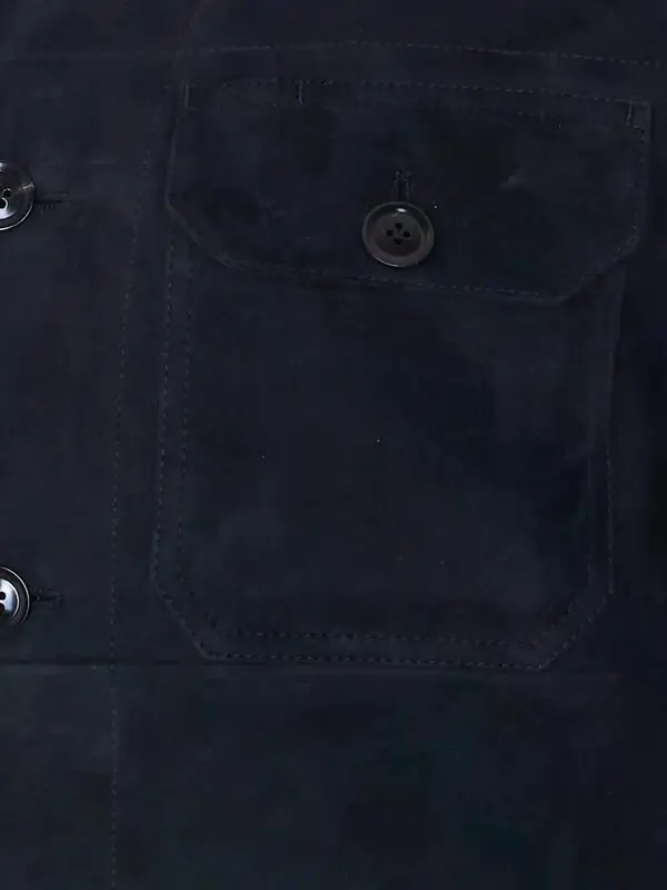 TOM FORD Suede Button-up Jacket - Blue