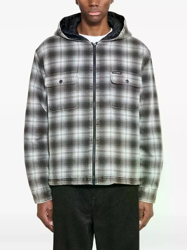 StÜssy Plaid Zip-up Hooded Jacket