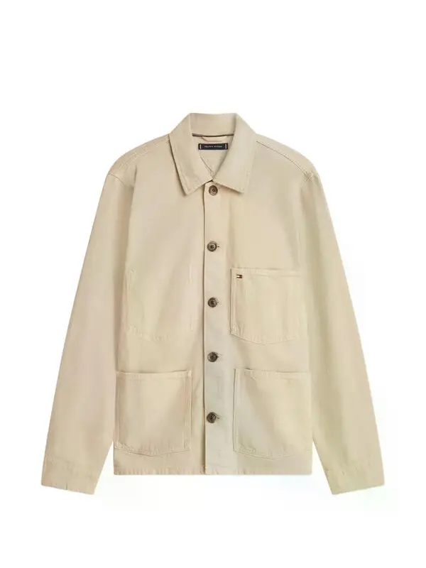 Tommy Hilfiger Embroidered Denim Chore Jacket - Neutrals