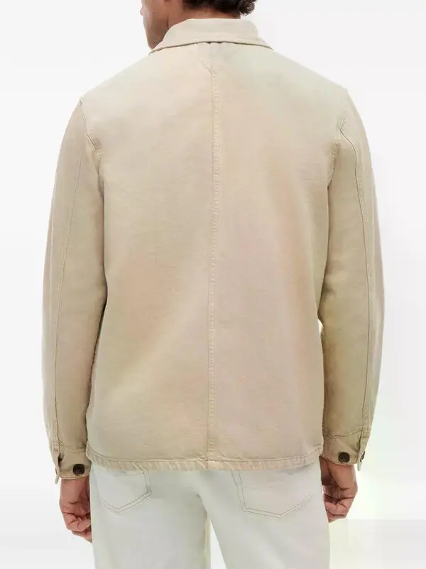 Tommy Hilfiger Embroidered Denim Chore Jacket - Neutrals