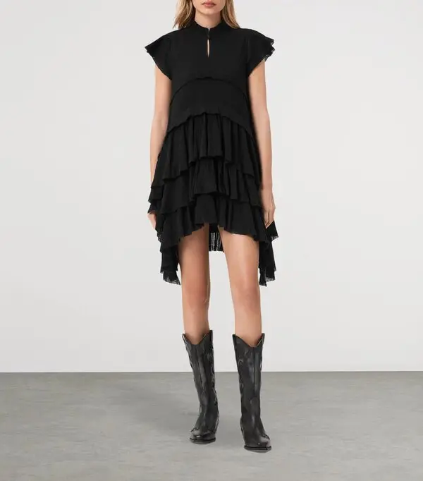 ALLSAINTS Organic Cotton Cavalry Mini Dress - Black
