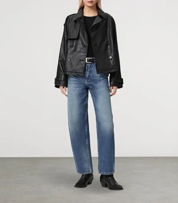 ALLSAINTS Leather Reya Mackintosh Jacket