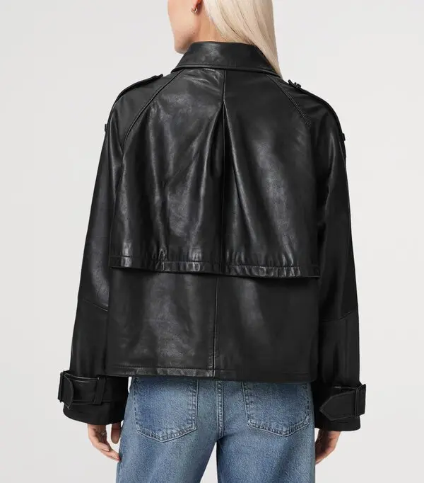 ALLSAINTS Leather Reya Mackintosh Jacket
