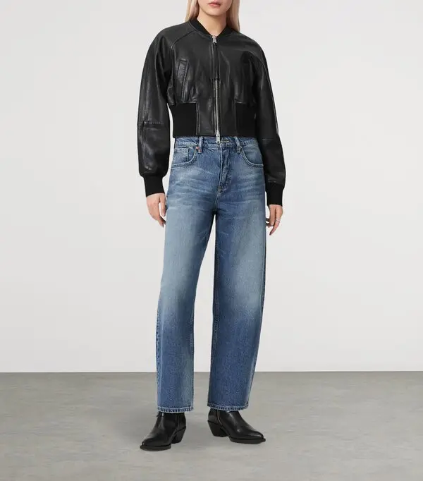 ALLSAINTS Leather Suri Bomber Jacket