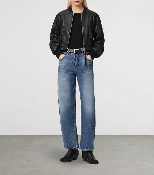 ALLSAINTS Leather Suri Bomber Jacket
