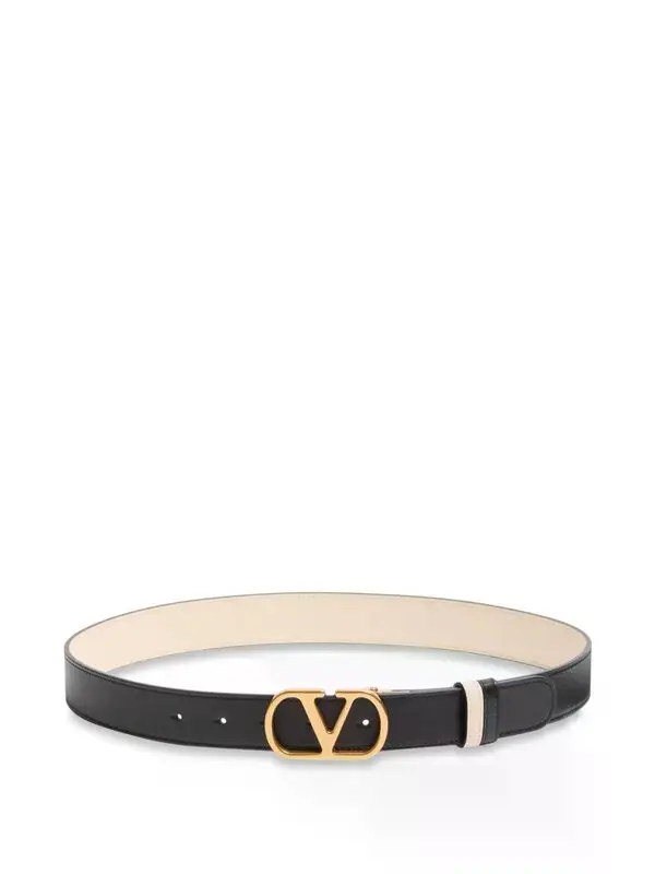 Valentino Garavani Vlogo Signature Reversible Calfskin Belt - Neutrals