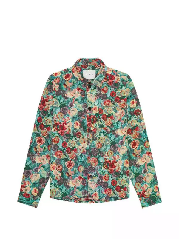 LES DEUX Floral-print Shirt Jacket