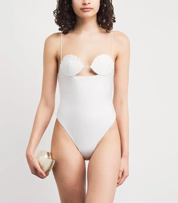 Oseree Shell Cup Swimsuit - Ivory