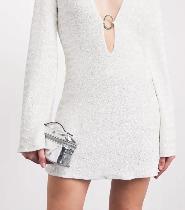 Oseree Sequined Kaftan Mini Dress