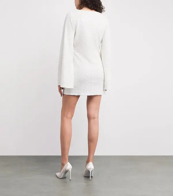 Oseree Sequined Kaftan Mini Dress