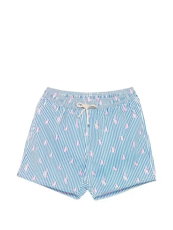 MC2 SAINT BARTH Striped Stretch Swim Shorts - Blue