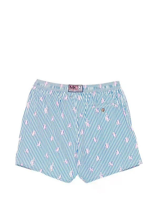MC2 SAINT BARTH Striped Stretch Swim Shorts - Blue