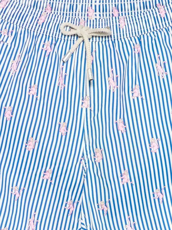MC2 SAINT BARTH Striped Stretch Swim Shorts - Blue