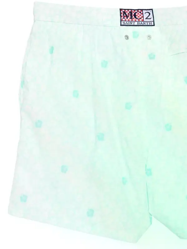 MC2 SAINT BARTH Floral-print Swim Shorts - Green